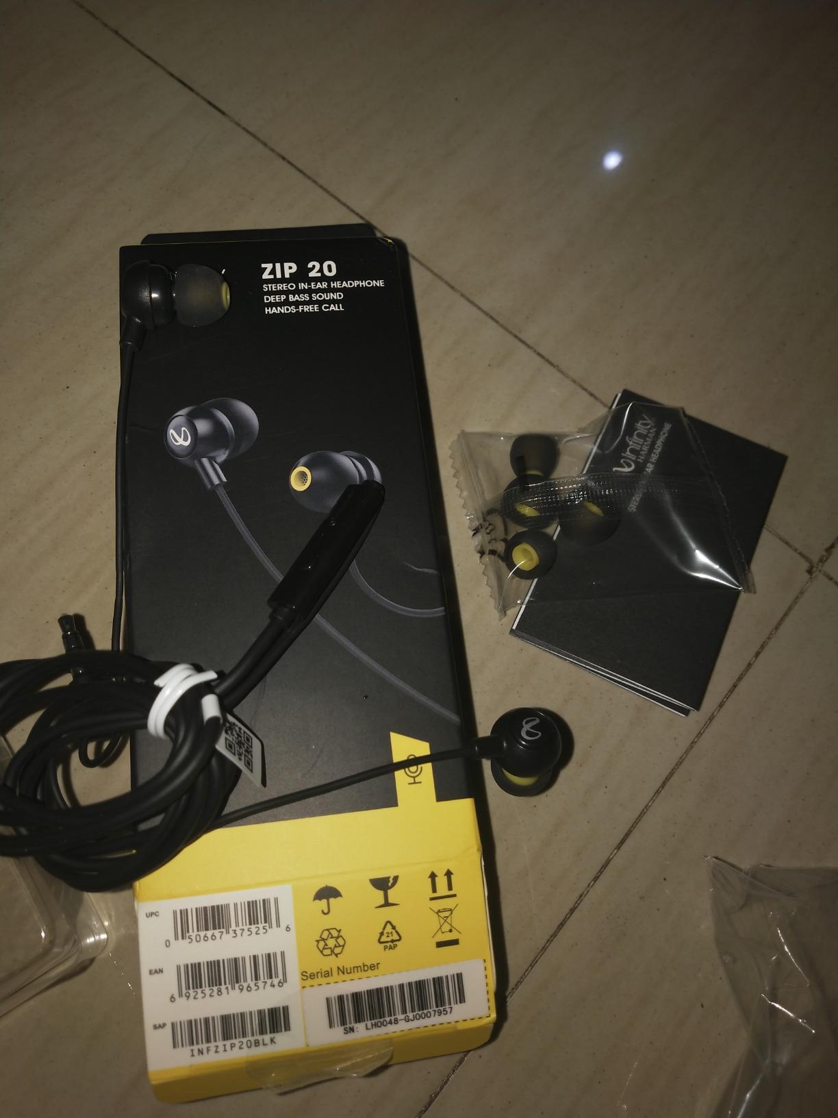 Infinity Zip 20 Wired in Ear Earphones with Mic (Black) : Amazon.in ...