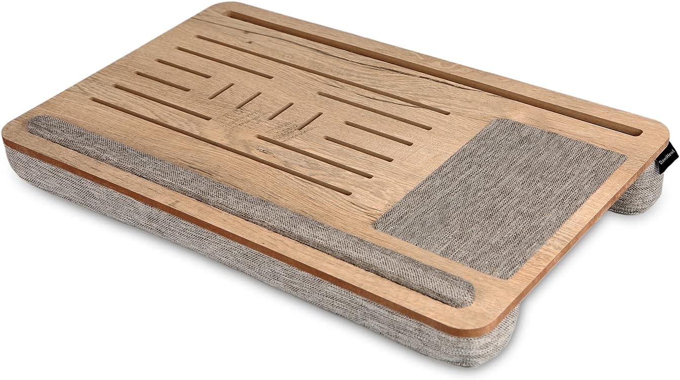 LapGear Lap Desk Designer XL 17 - Teak Wood/Navy Ikat, LapDesk Surface ...