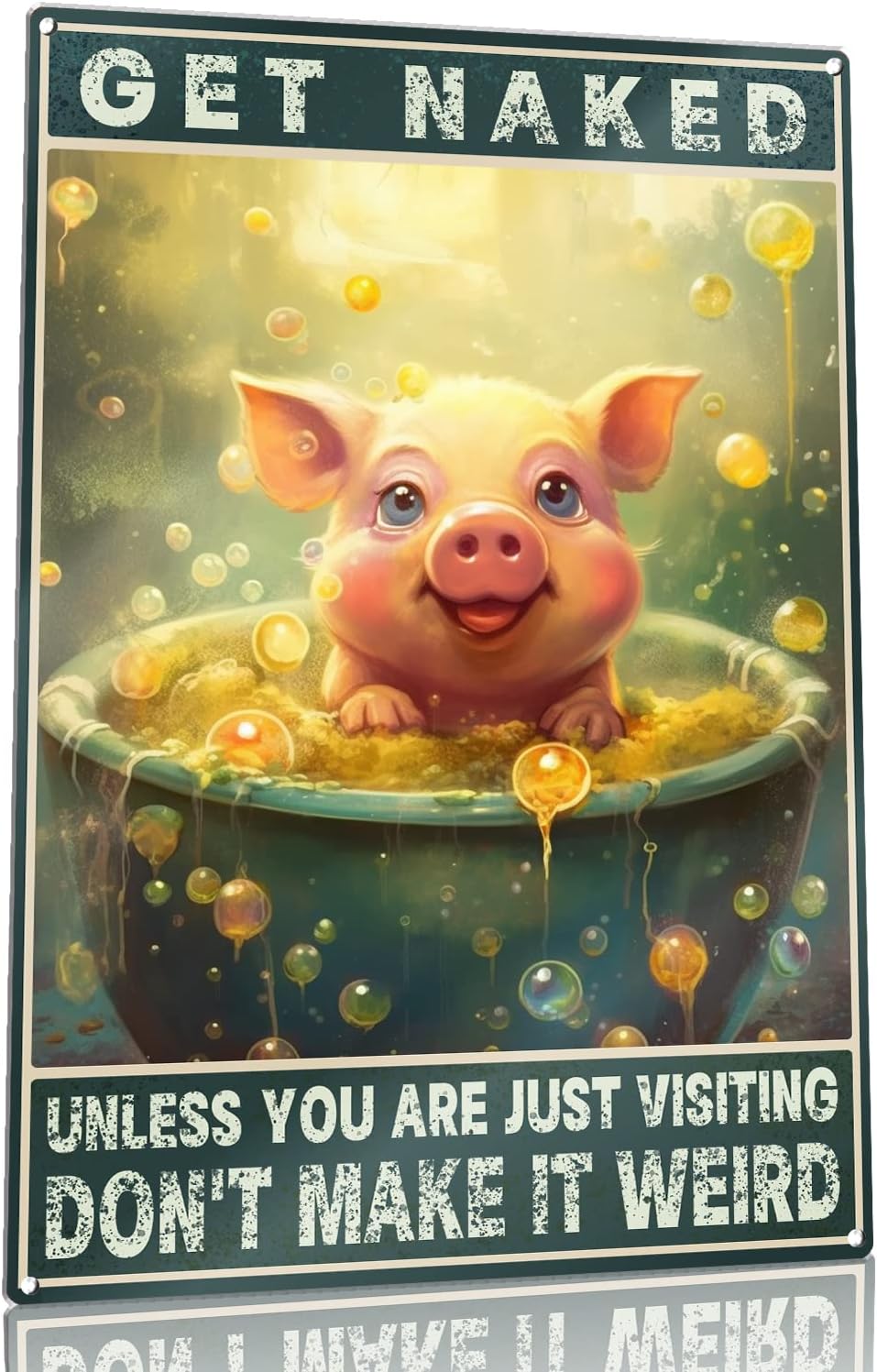 Amazon.com: Cute Pig Metal Tin Sign,Remember to Wipe Ranch Retro Poster ...