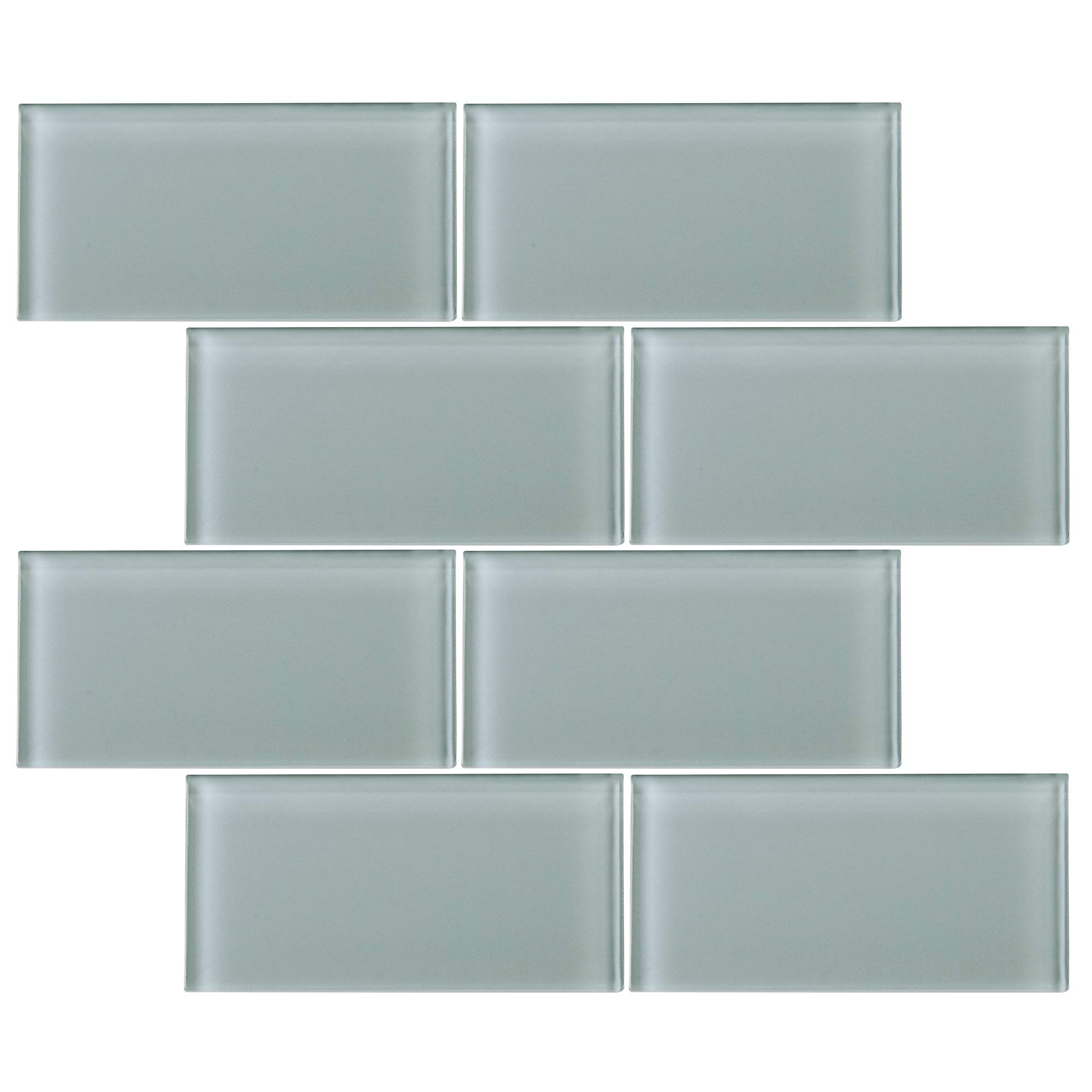 Light Gray Glass Subway Tile