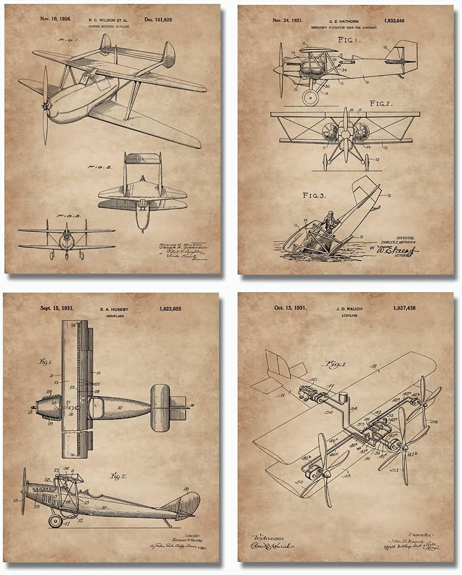 Amazon.com: Aviation Decor Gifts Airplane Wall Art Rustic Airplane ...