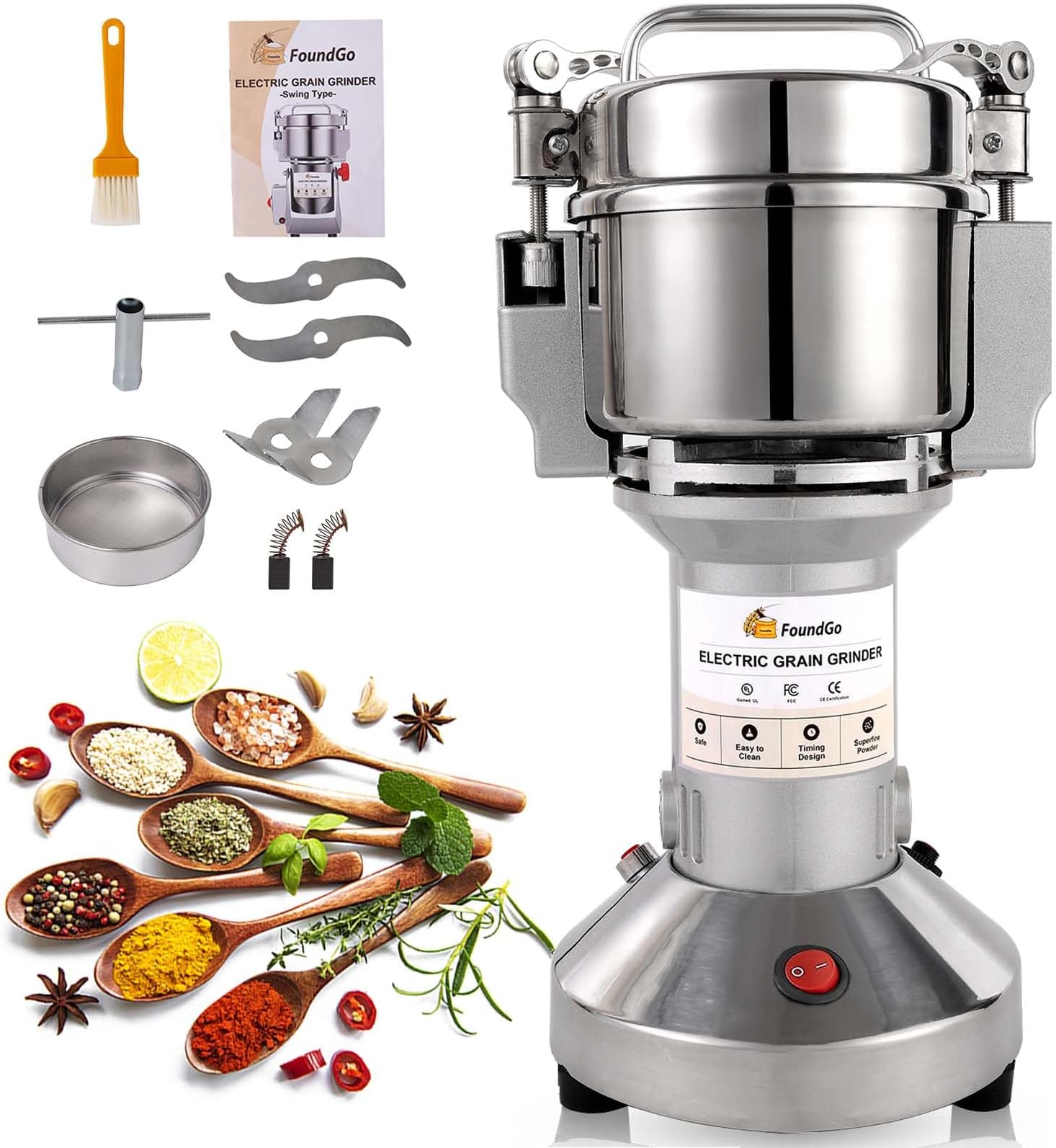 Amazon.com: Mosakar Hand Crank Grain Mill - White, Hand Operate Food ...