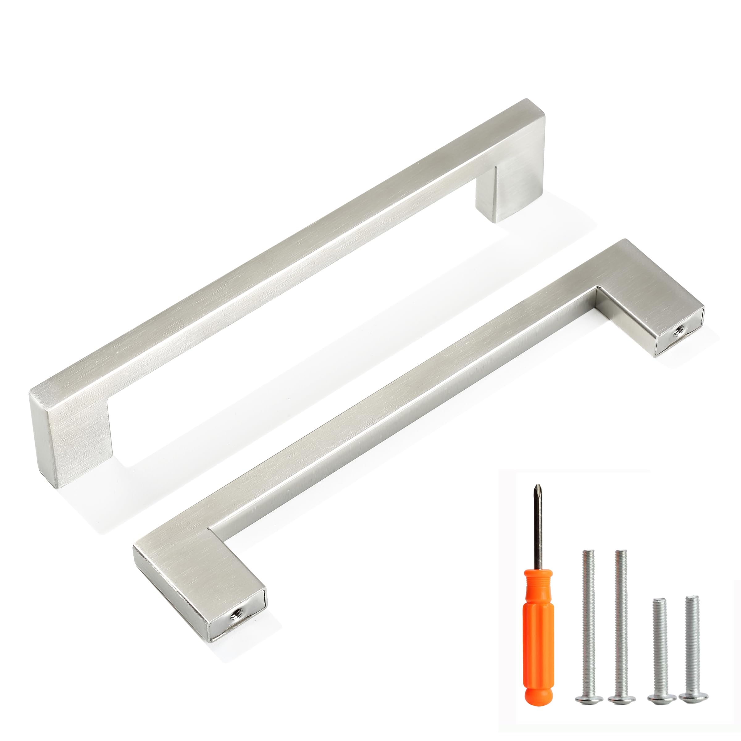 Redunest Cabinet Pulls Brushed Nickel Cabinet Handles Square Drawer ...