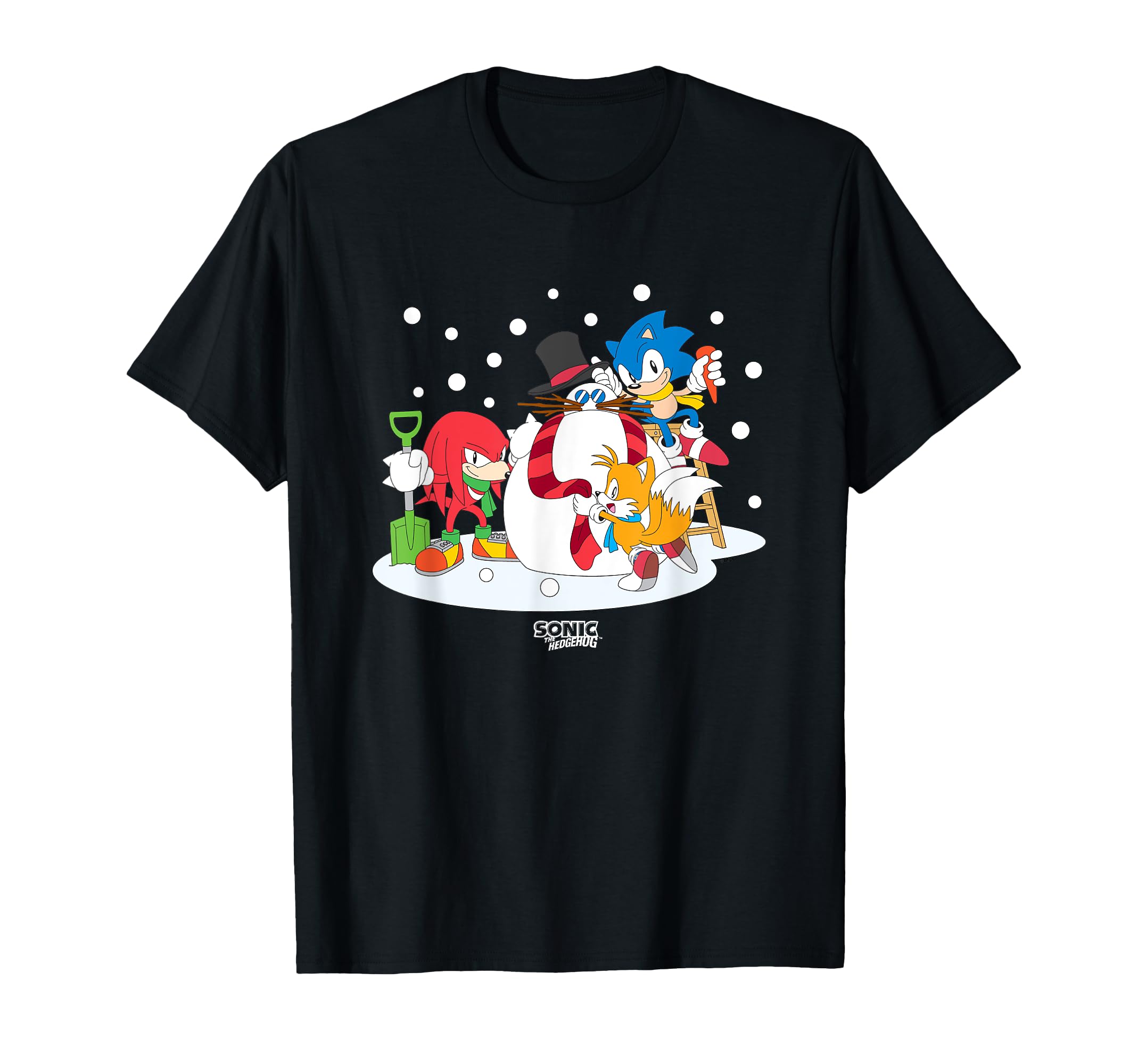 Amazon.com: Sonic The Hedgehog Christmas Team Sonic Building Snowman T ...