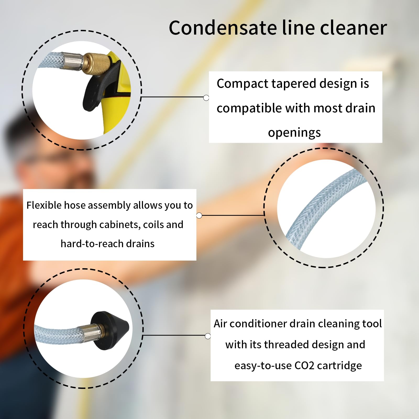 Snapklik.com : Threaded Drain Gun, Ac Drain Line Cleaner,Co2 Gun Air ...