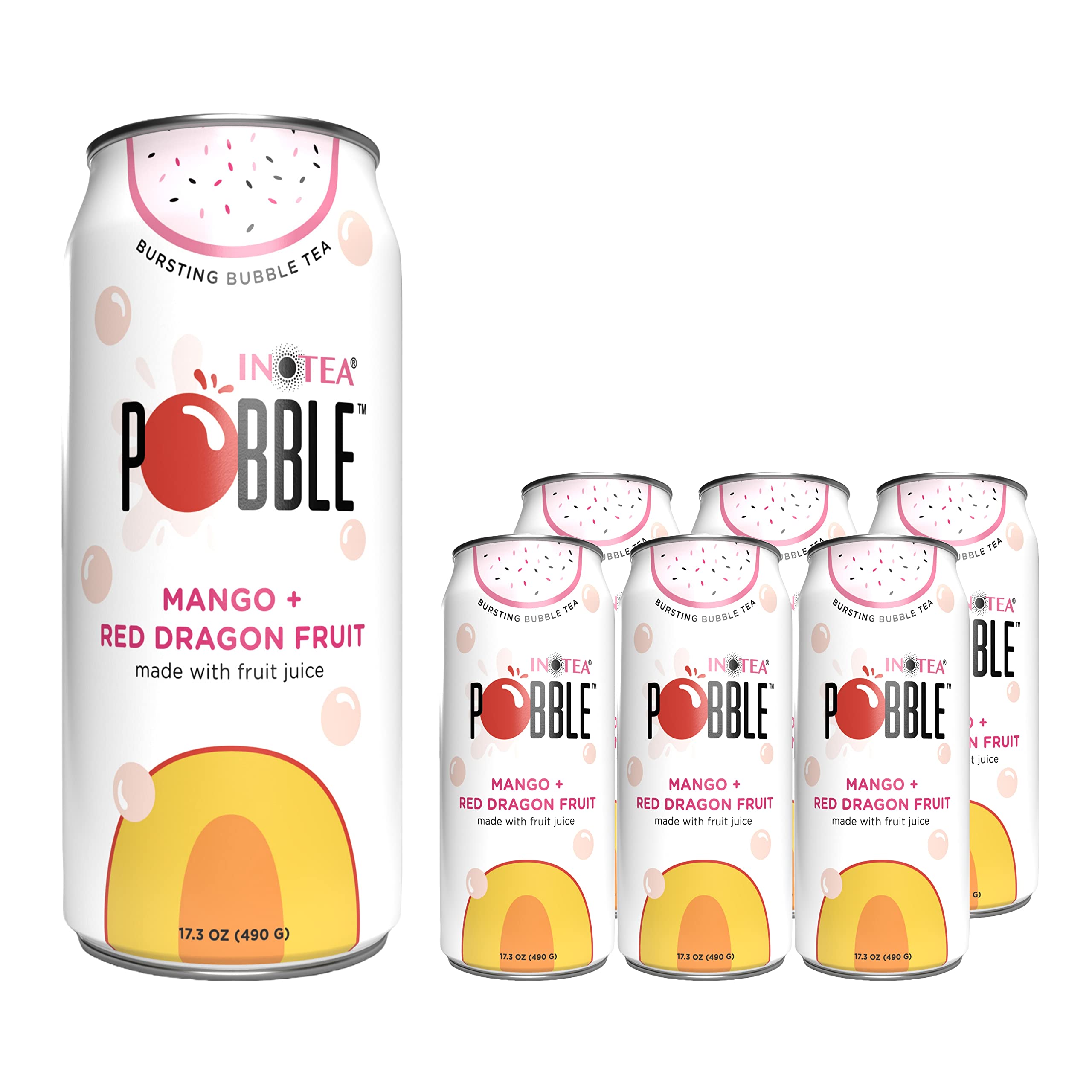 Buy INOTEA POBBLE BURSTING BUBBLE TEA (Pack of 6 Cans) includes ...