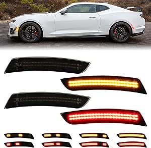 Amazon.com: FetonAuto Dynamic Sequential Amber Red LED Side Marker Lights for Chevy Camaro 2016 ...
