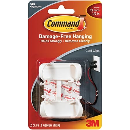 Amazon.com: 3M Large Cord Clips with Command Adhesive, 2 cord clips, 3 ...