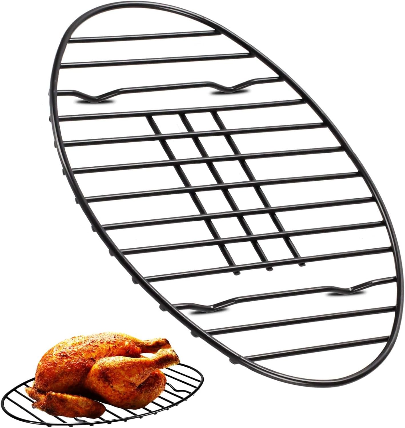 Amazon.com: Oval Roasting Rack with Integrated Feet, Non-Stick Coating ...