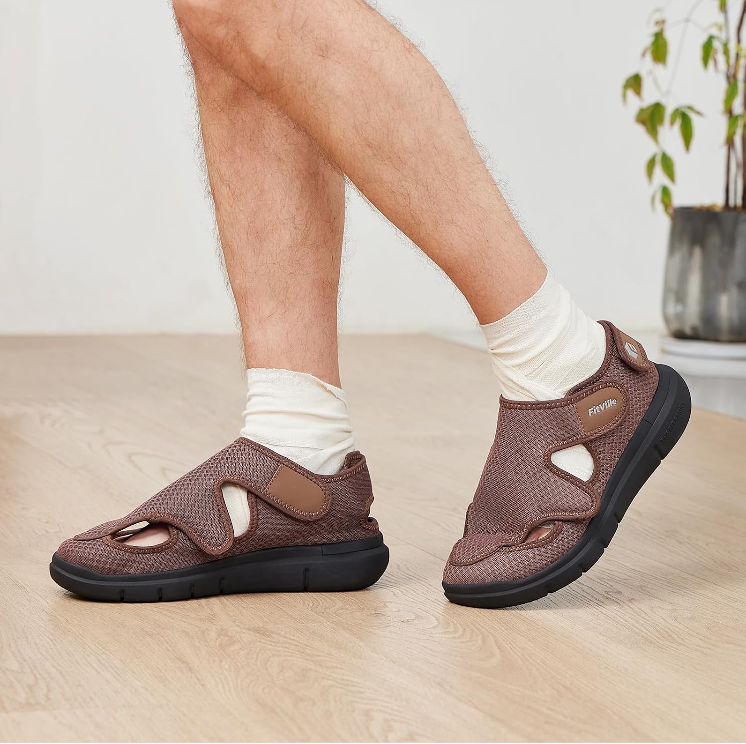 FitVille Diabetic Sandals for Men Extra Wide Width Men Walking Sandals ...