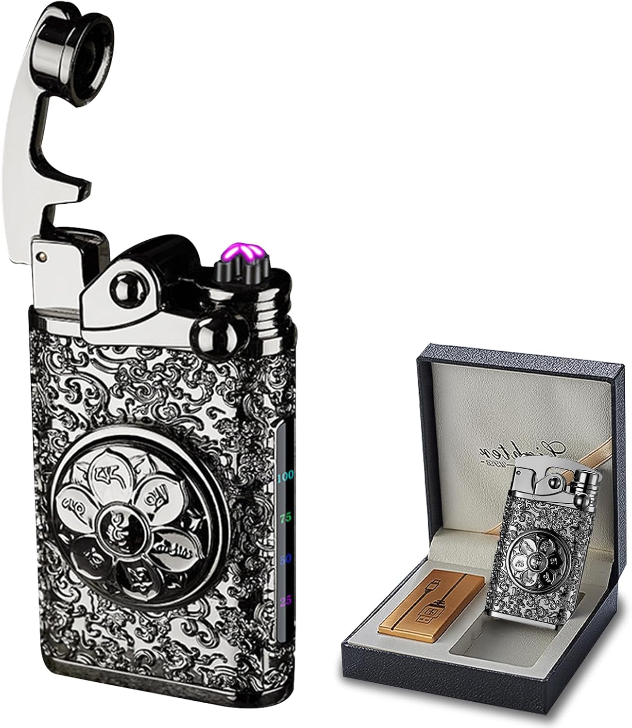 Amazon.com: BABOBIU Dual Arc Plasma Lighter Rechargeable Windproof ...