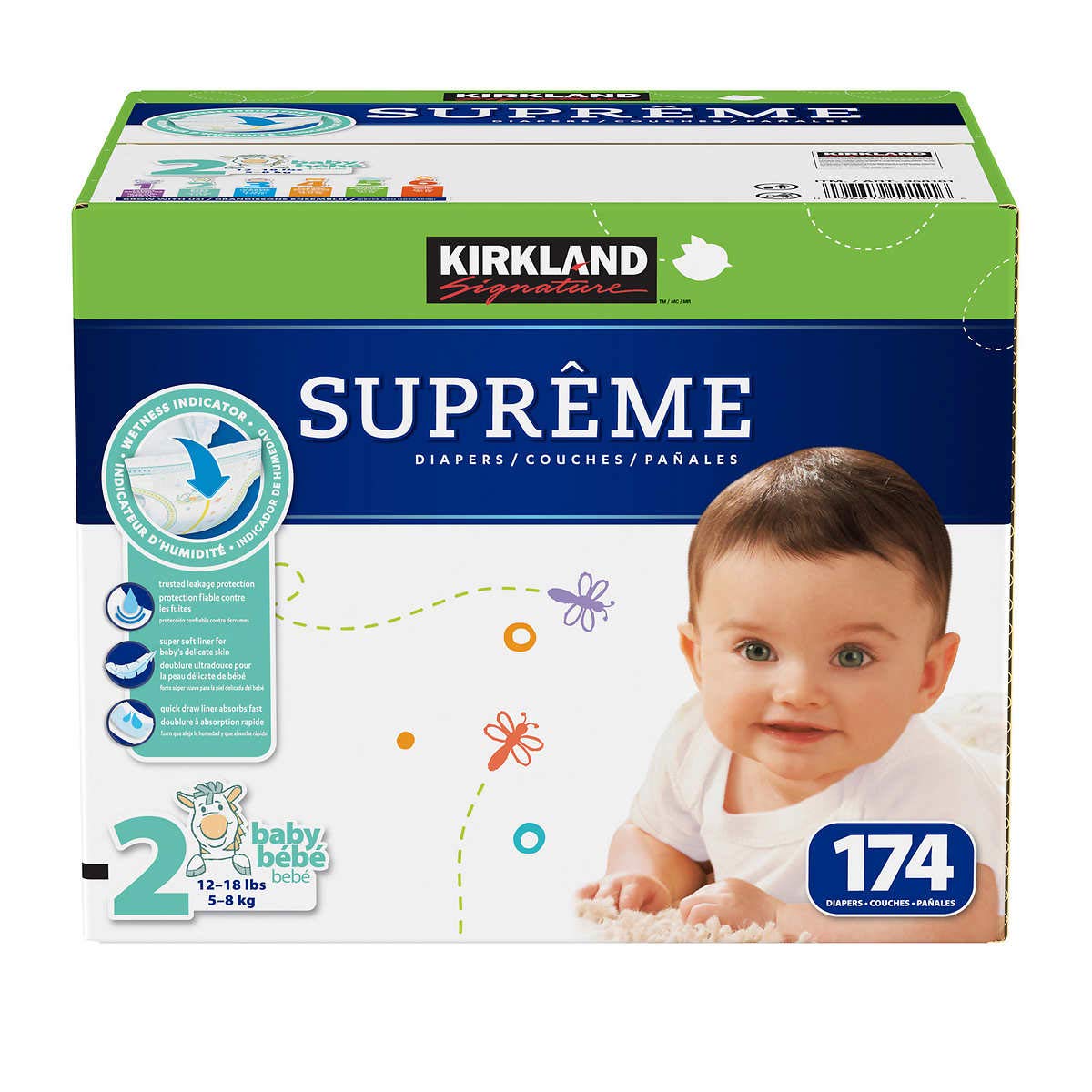 Amazon.com: Kirkland Signature Diapers Size 2; Quantity: 174 : Health ...