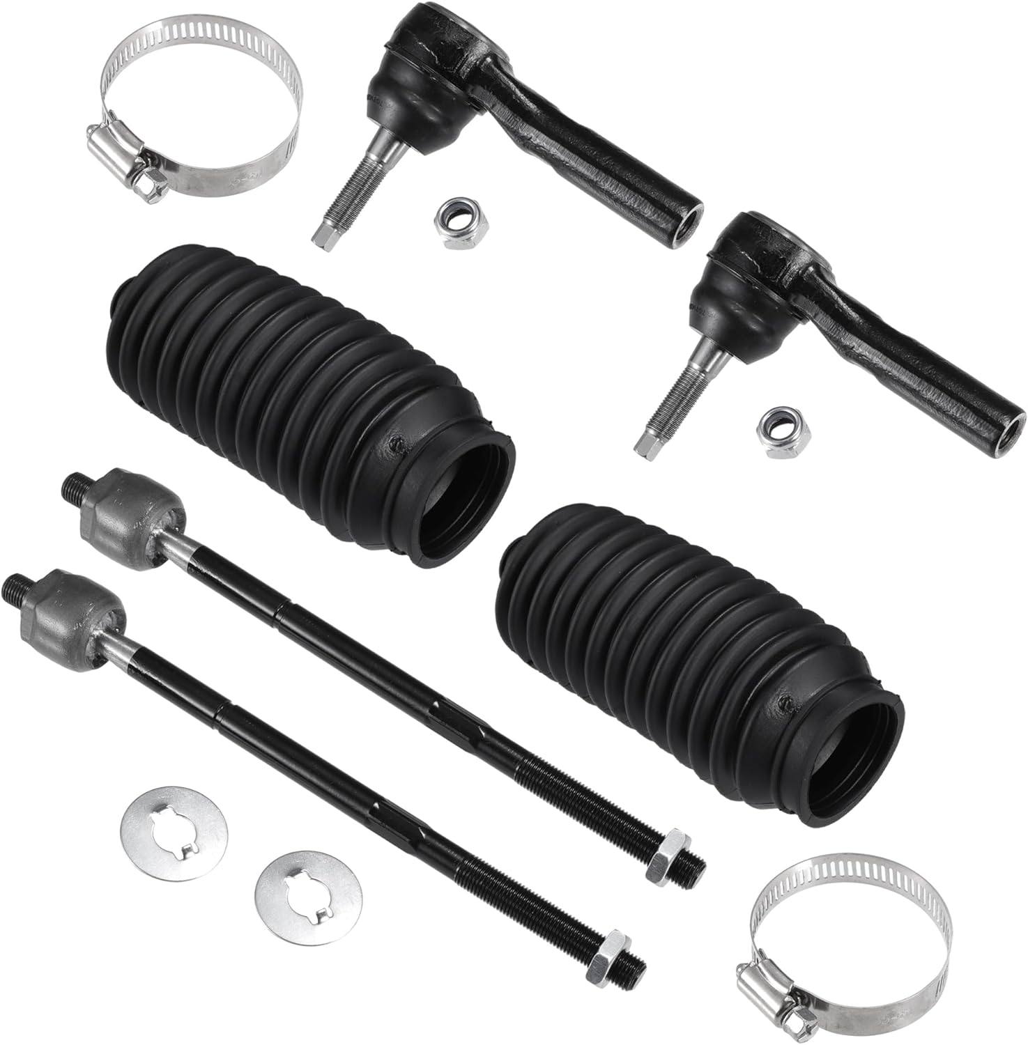 Amazon.com: X AUTOHAUX 6 Pcs Front Inner Outer Tie Rod End Links with ...