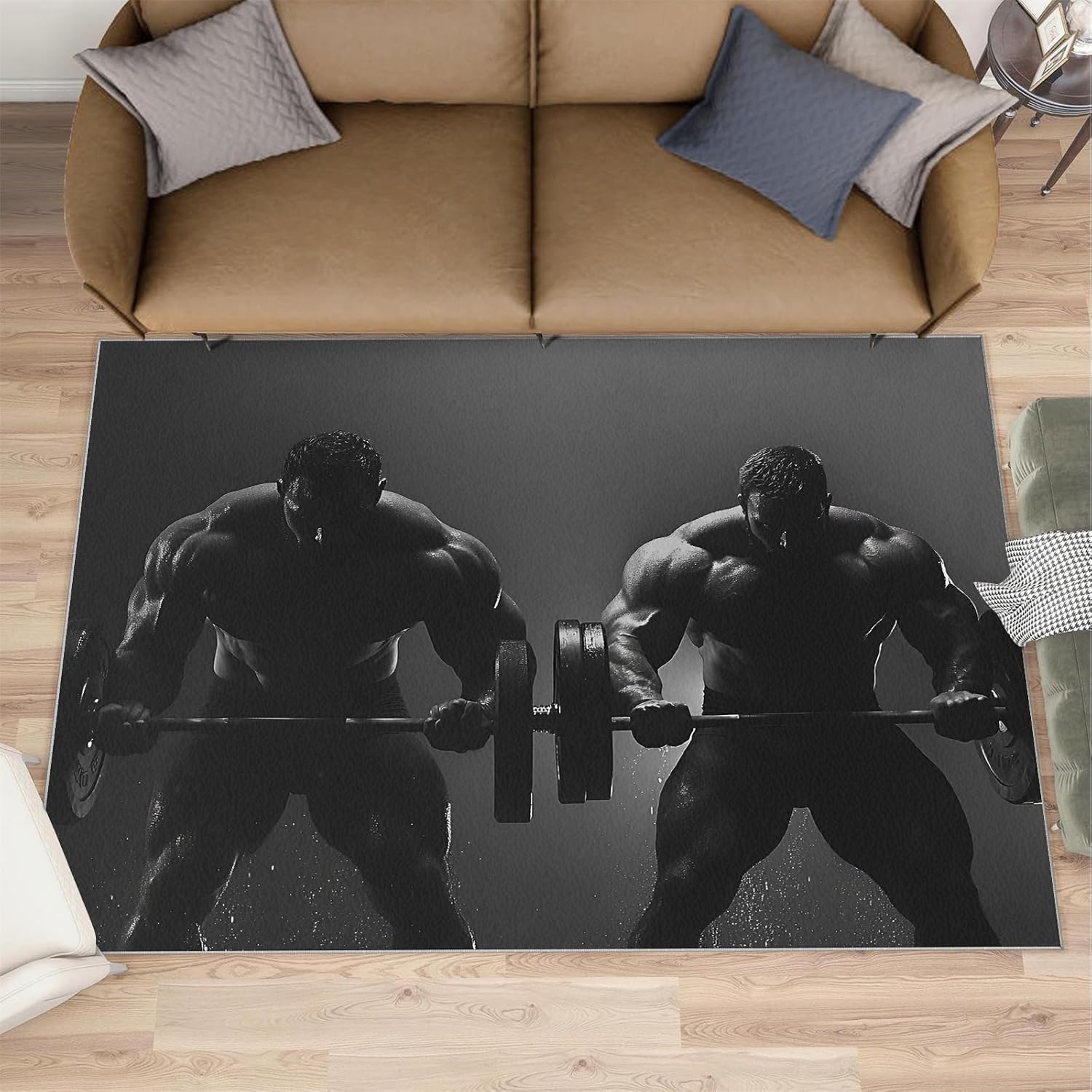 Amazon.com: Fitness Rugs for Living Room, Gym Rug, Weightlifting Area ...
