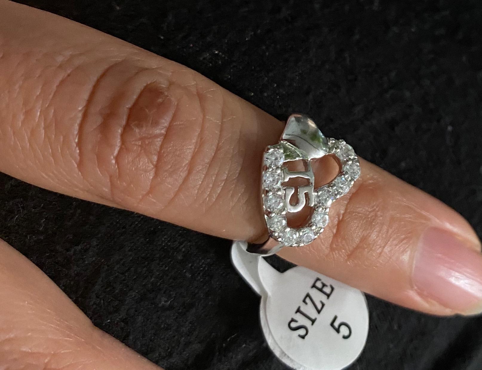 Amazon.com: Sweet 15 Quinceanera Cz Double Heart Ring 925 Sterling ...