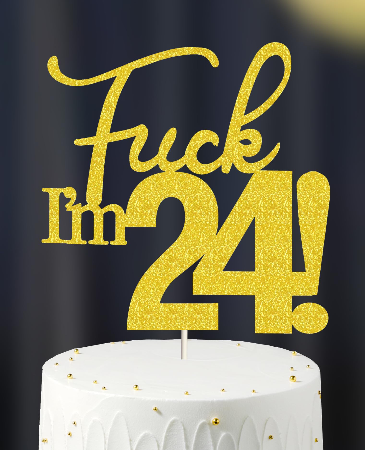 Snapklik.com : Birthday Gold Cake Toppers For Women, 24 Cake Topper ...
