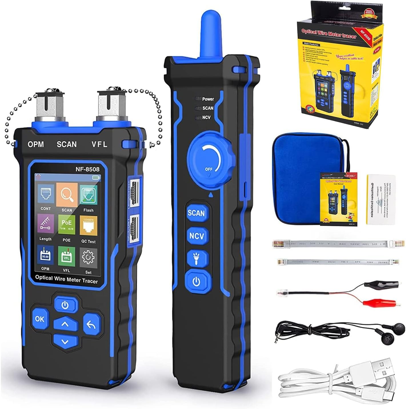 Mcbazel Netzwerk RJ45 Tester mit LCD Display, Netzwerk Kabeltester mit ...