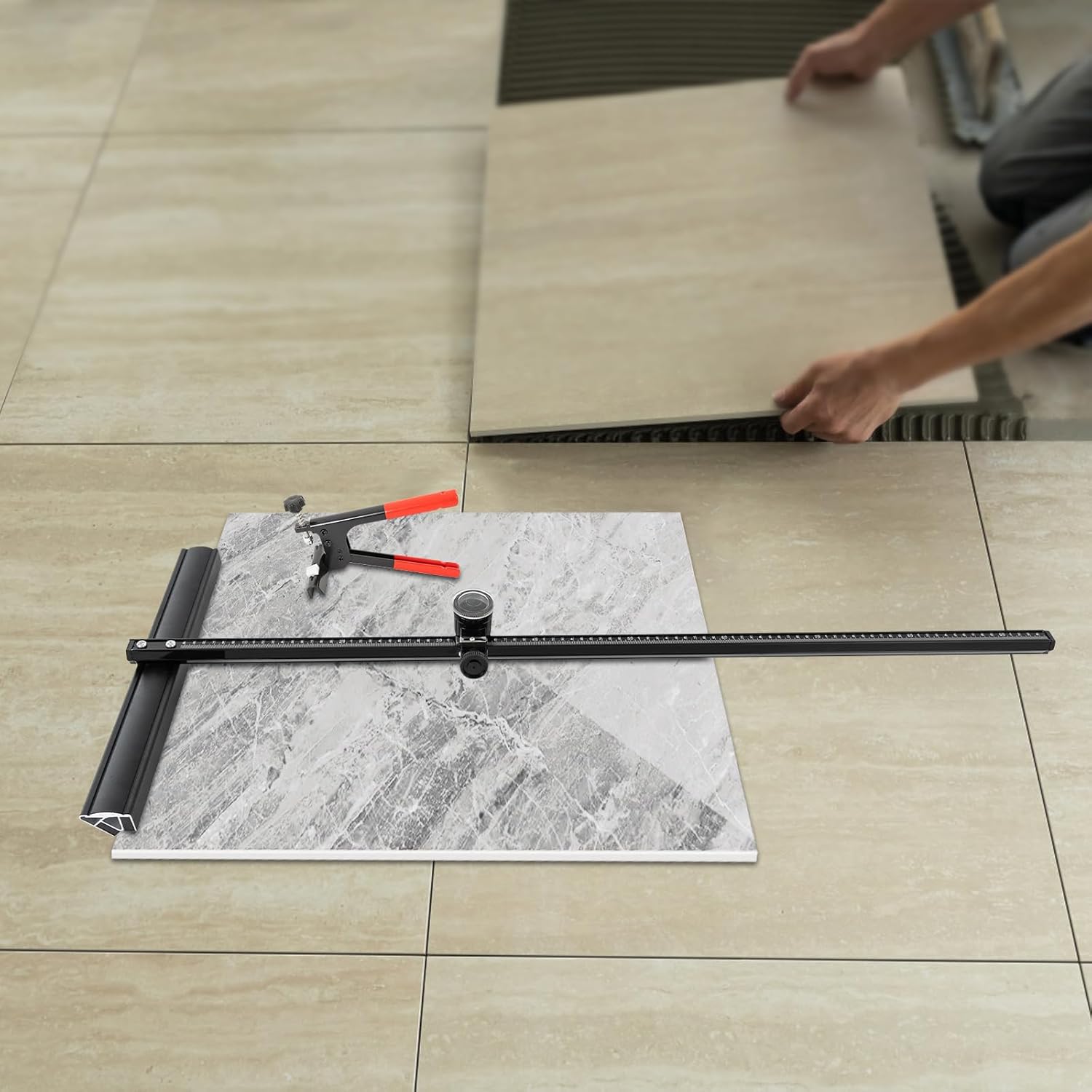 T-Shaped Manual Tile Cutter, Hand Tool Ceramic Floor Cutter with One ...