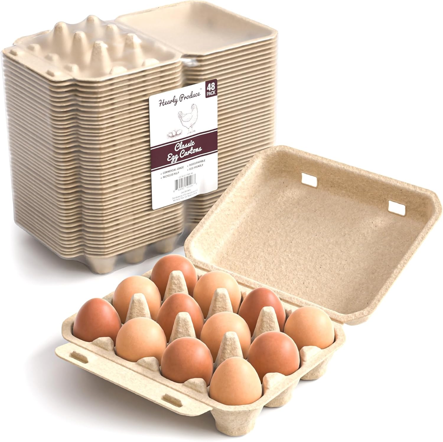 Amazon.com: Vintage 3x4 Egg Cartons (30-Pack) | 12 Count | Reusable ...