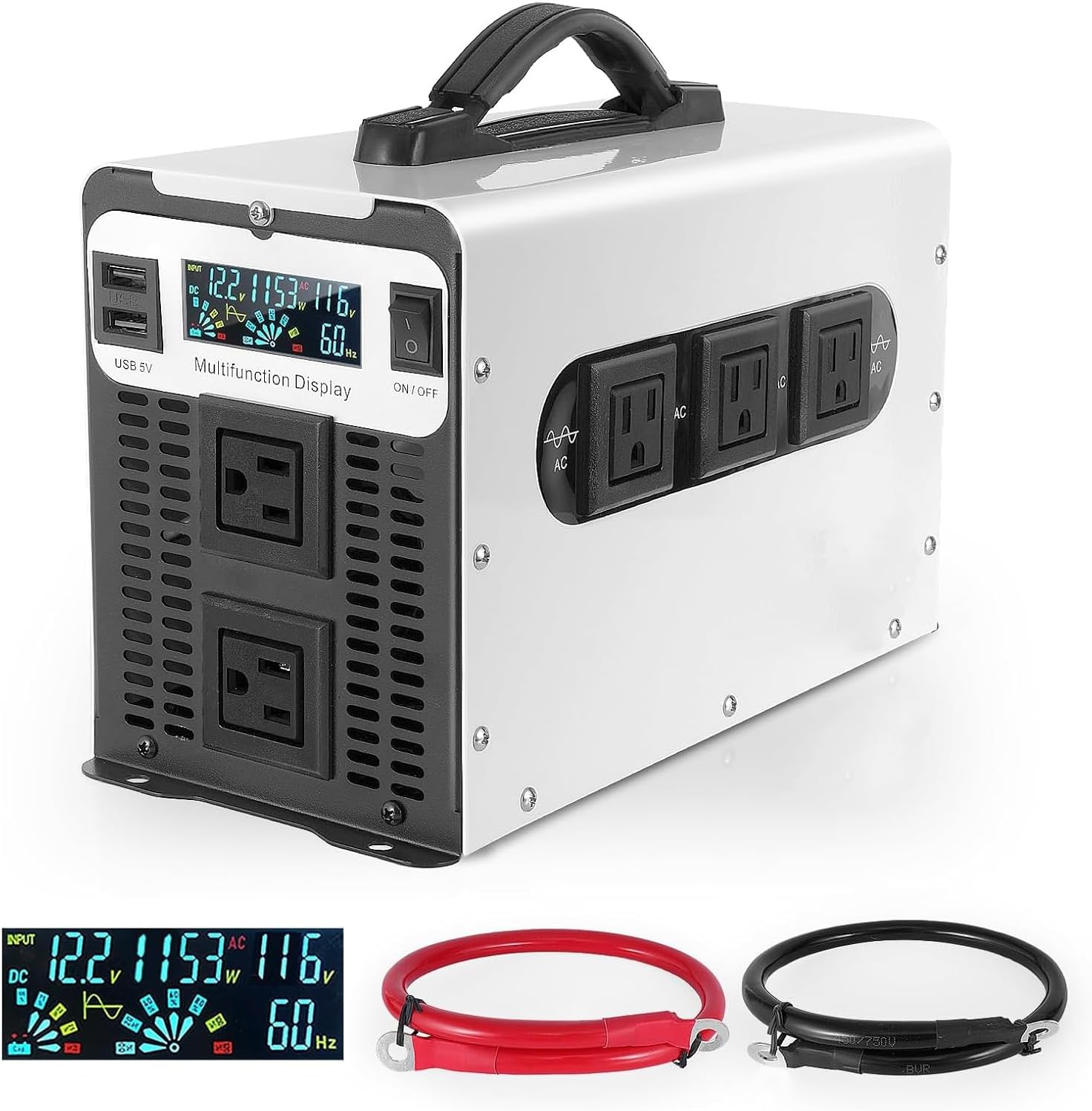 Amazon.com: 2025 Upgraded Pure Sine Wave Inverter 1500W 12V 24V 48V 60V ...