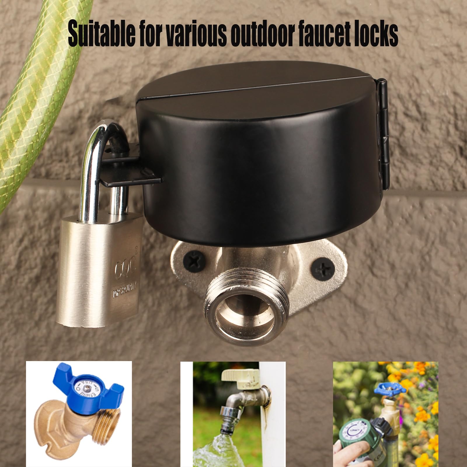 Snapklik.com : Metallic Black Outdoor Faucet Lock - Child Proof ...