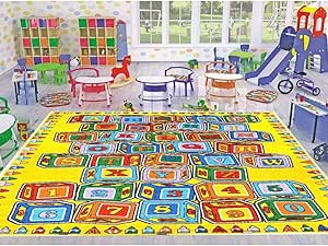 Amazon.com: champion rugs Kids ABC Alphabet Numbers Blocks Educational ...