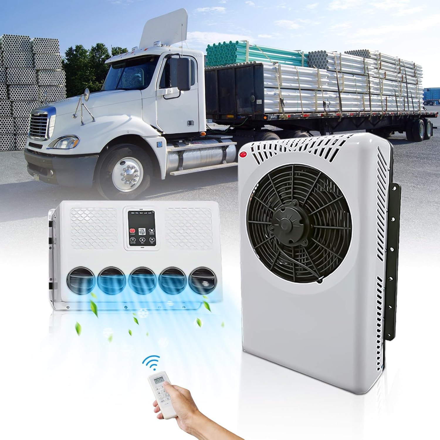 Amazon.com: 12V Air Conditioner 8000 BTU, Truck Parking 12 Volt DC Air Conditioner Split ...