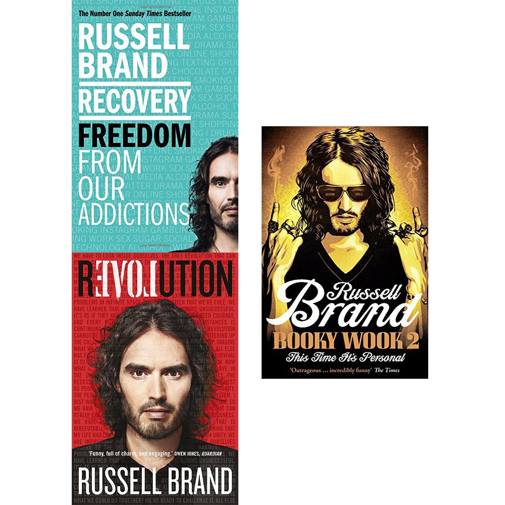 Russell brand recovery, revolution and booky wook 2 collection 3 books ...