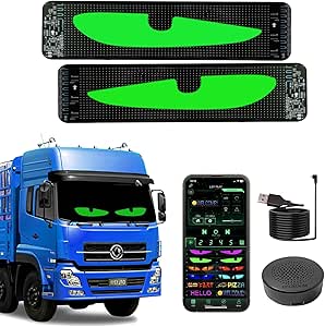Amazon.com: wonhag 2PCS Devil Eyes LED Sign for Car Windshield, 19''x4 ...