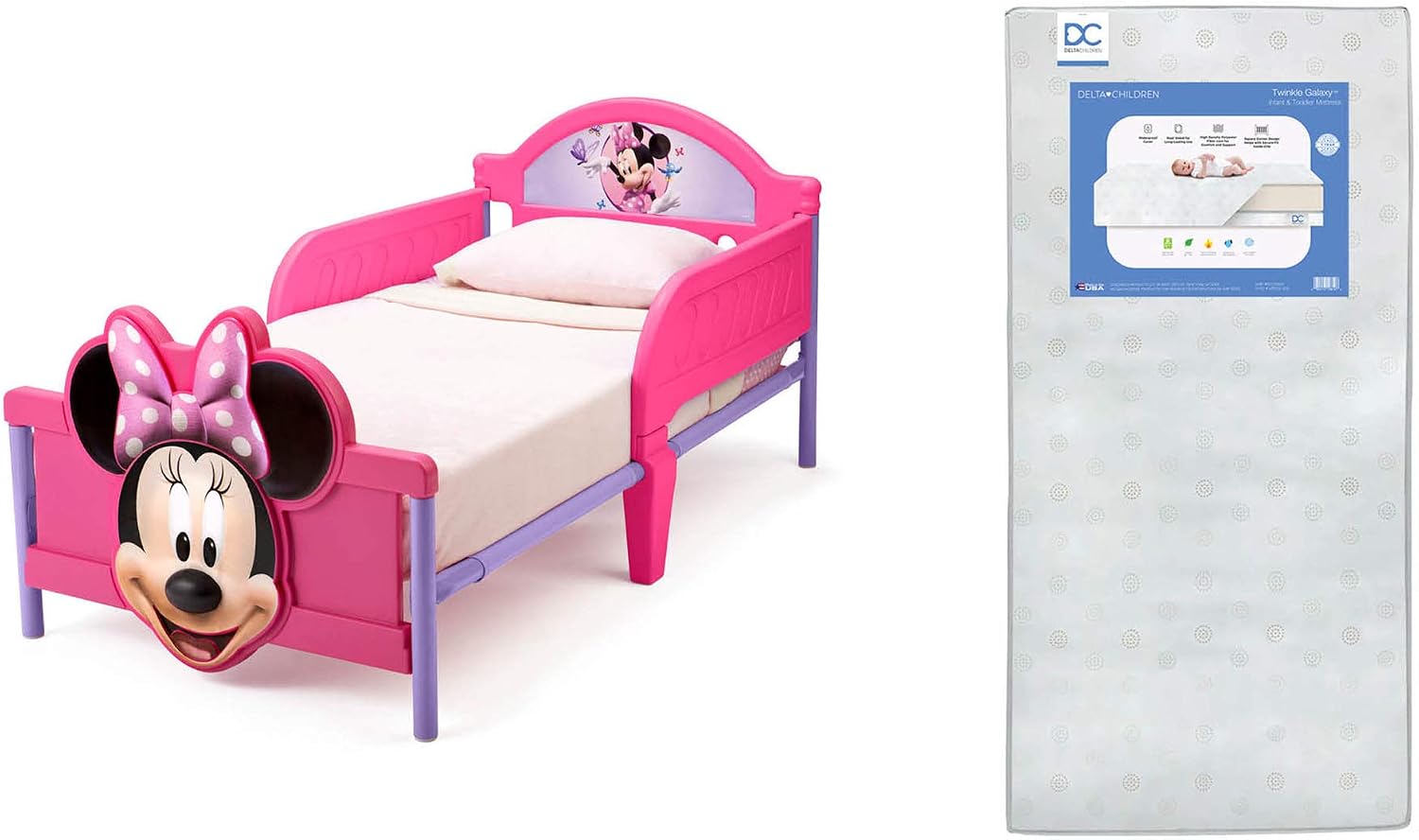 Cama infantil con estribo 3D, Disney Minnie Mouse + Delta Children ...