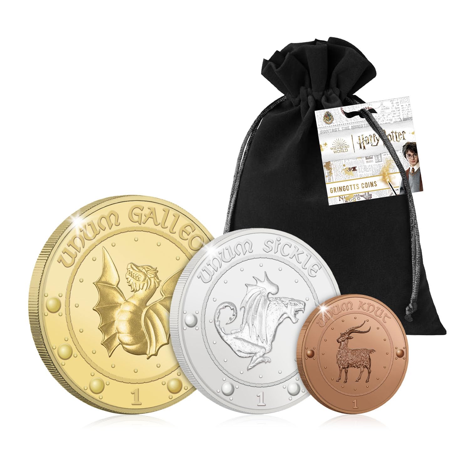 Amazon.com: Harry Potter Gringotts Wizarding Bank Set - 3 Coins ...
