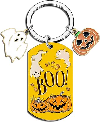WXCATIM Spooky Halloween Keychain Funny Halloween Boo Gifts Spooky ...