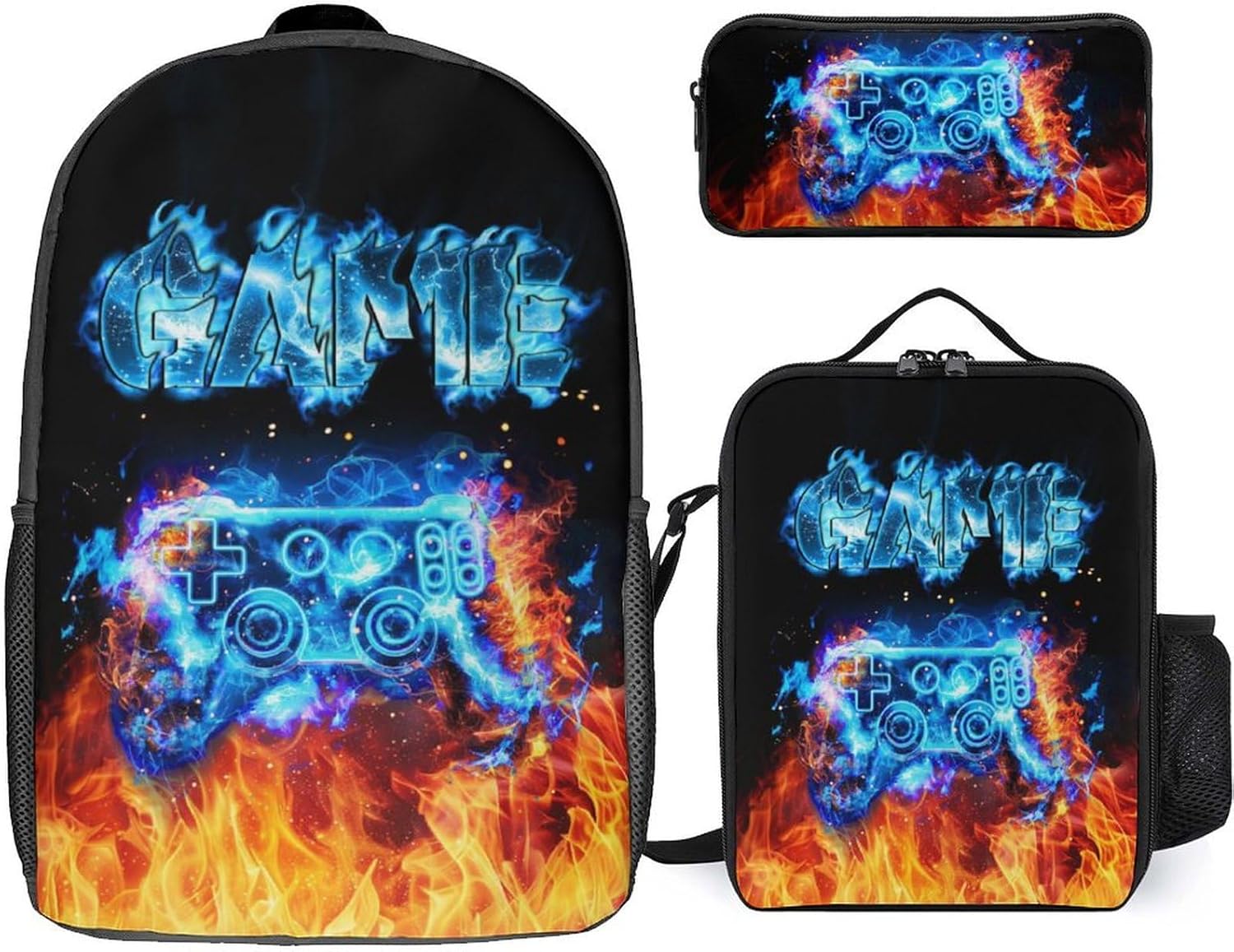 Amazon.com: Ujskwpi Game Controller Fire 3PCS Kids Backpack Sets for ...
