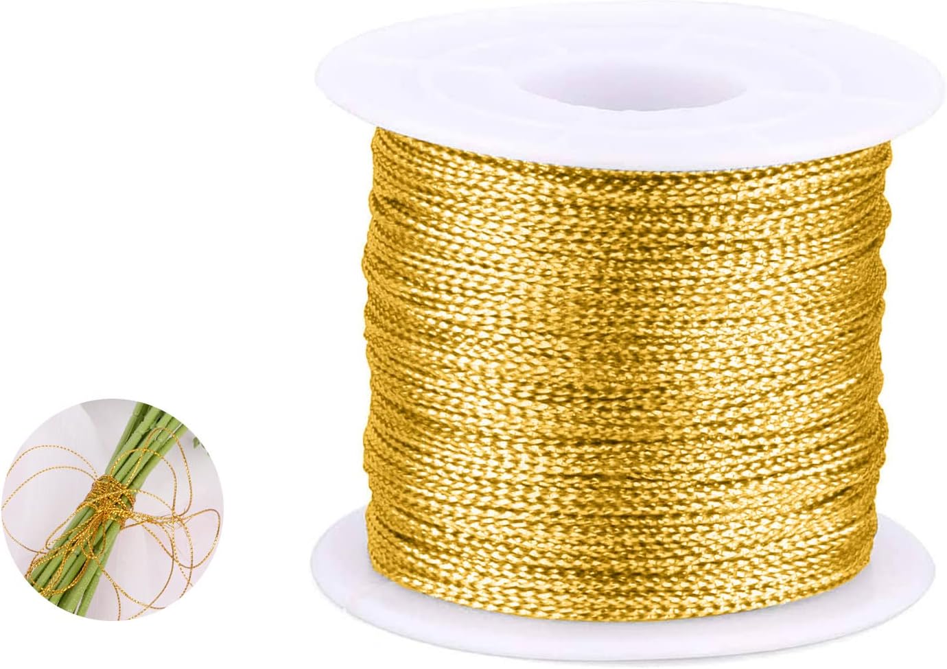 NiCoLa Twine String Gold 1mm Twine String, DIY Craft String Beads, 100M ...