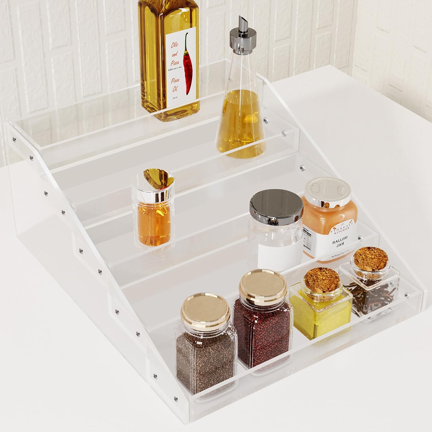 WUIVIUT Tiered Spice Rack Organizer Storage Shelf for kitchen Cabinet ...