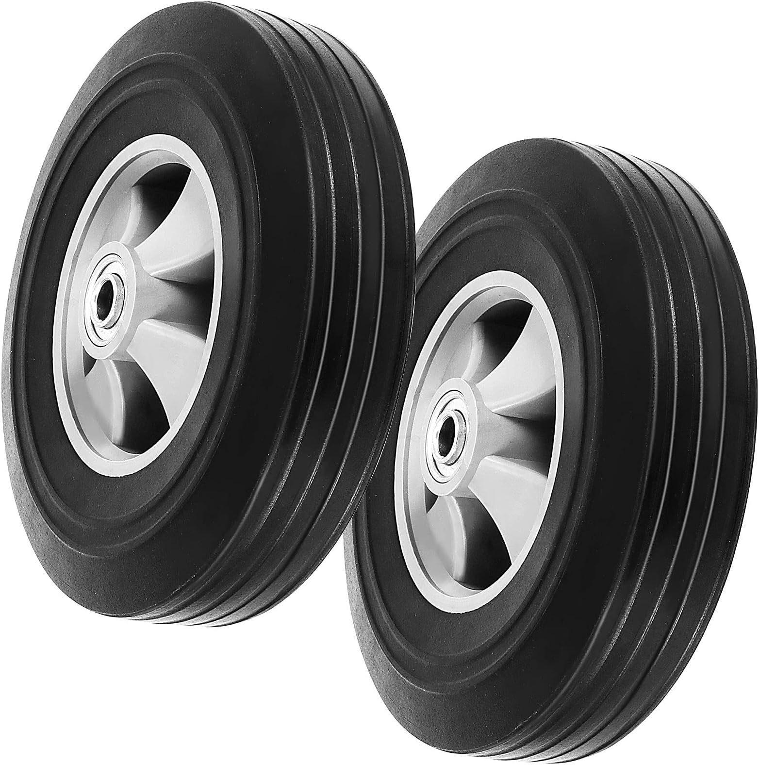 Amazon.com: 2 Pack 10 Inch Solid Rubber Tire, 5/8 Inch Axle Size Hand ...
