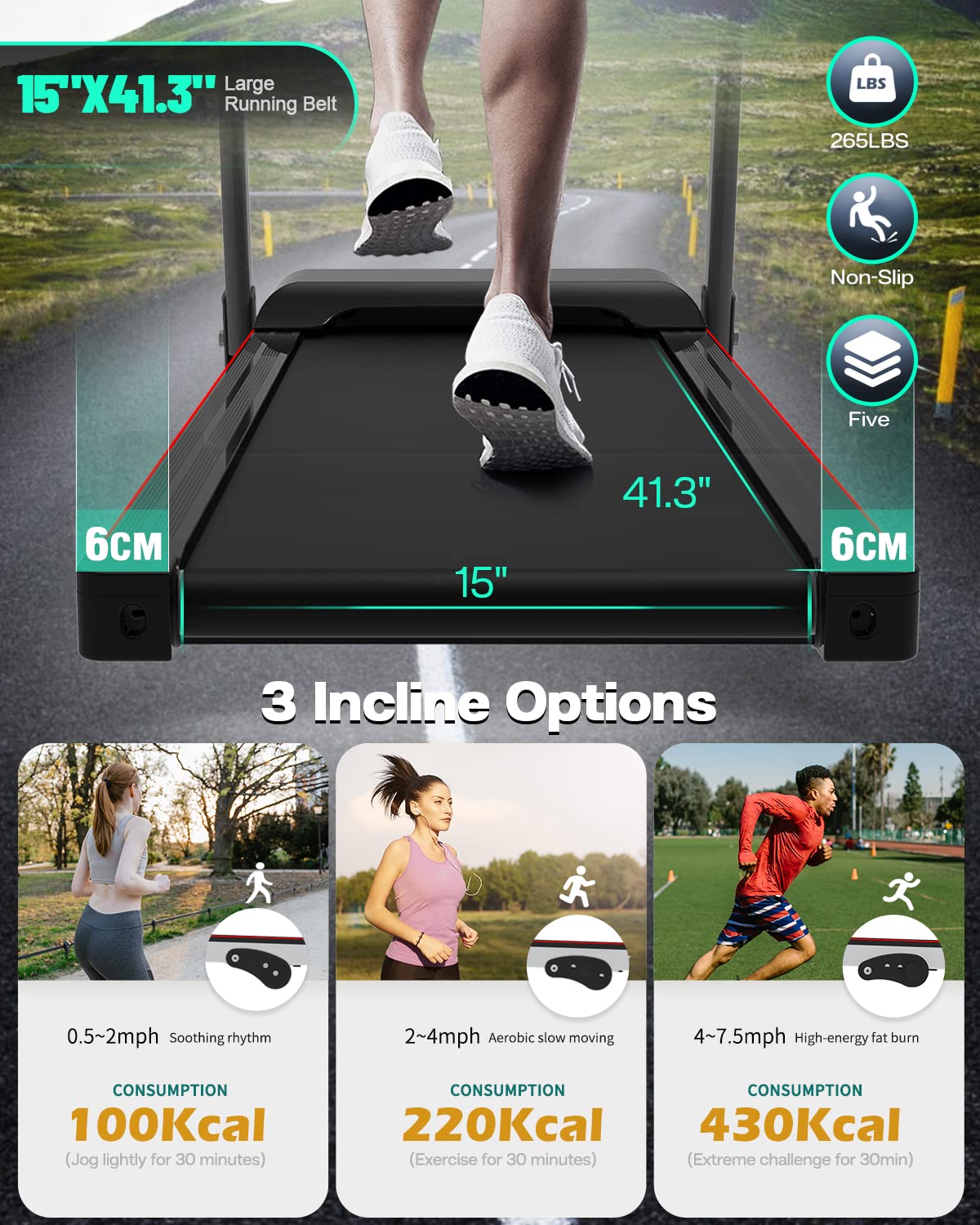 Snapklik.com : FYC Folding Treadmill For Home - Compact Slim Running ...