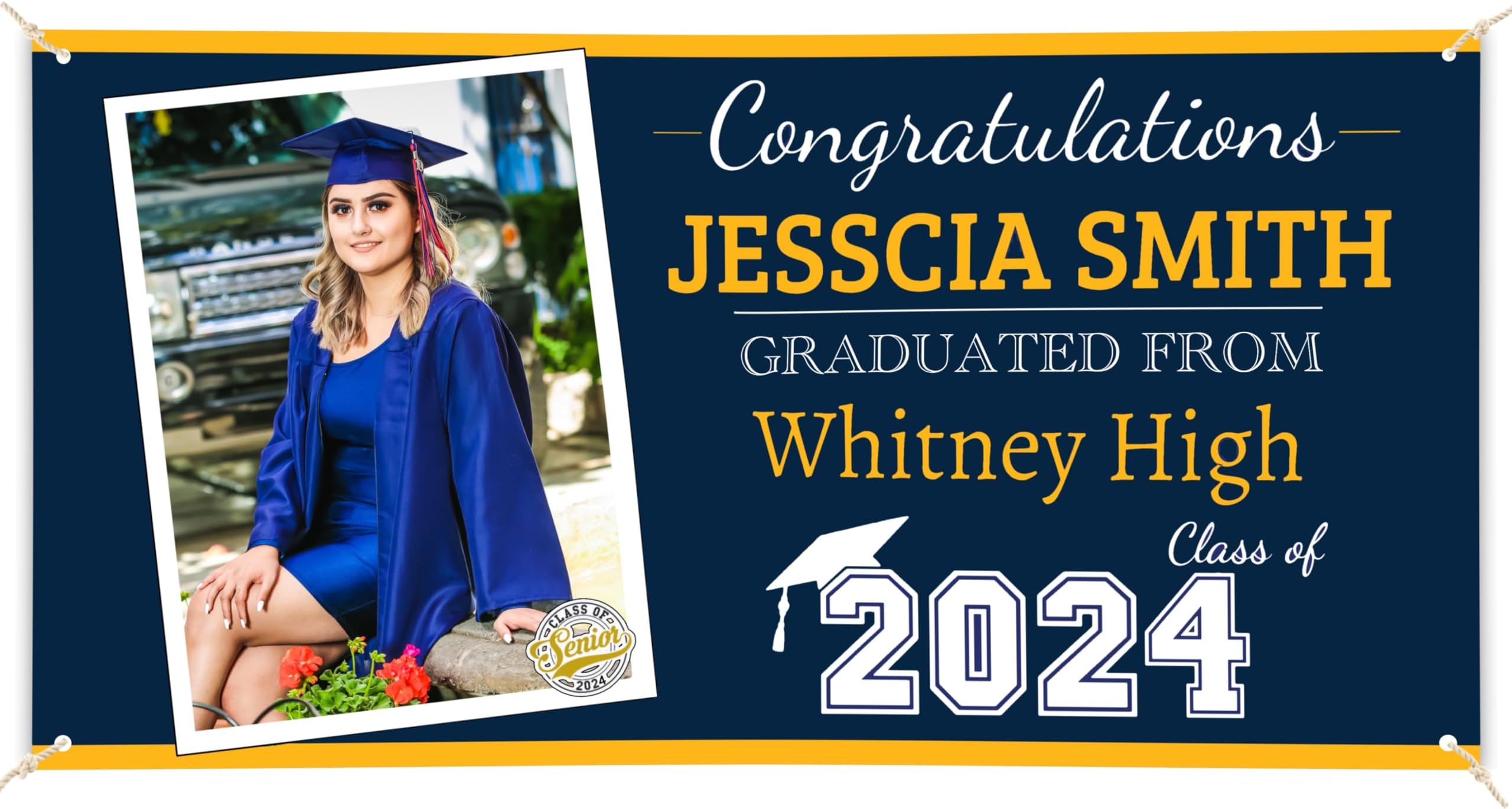 Amazon.com: Personalized Graduation Banner Sets - Custom Photo Class of ...
