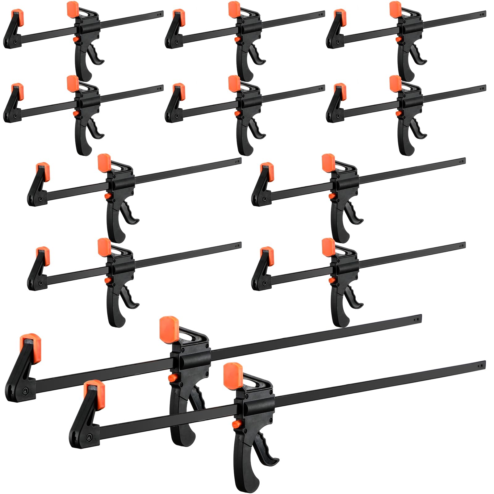 Lasnten 12 Pcs Bar Clamps for Woodworking One Handed Clamp Spreader ...