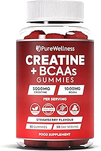 PureWellness Creatine and BCAA Gummies - 5000mg Creatine Monohydrate ...