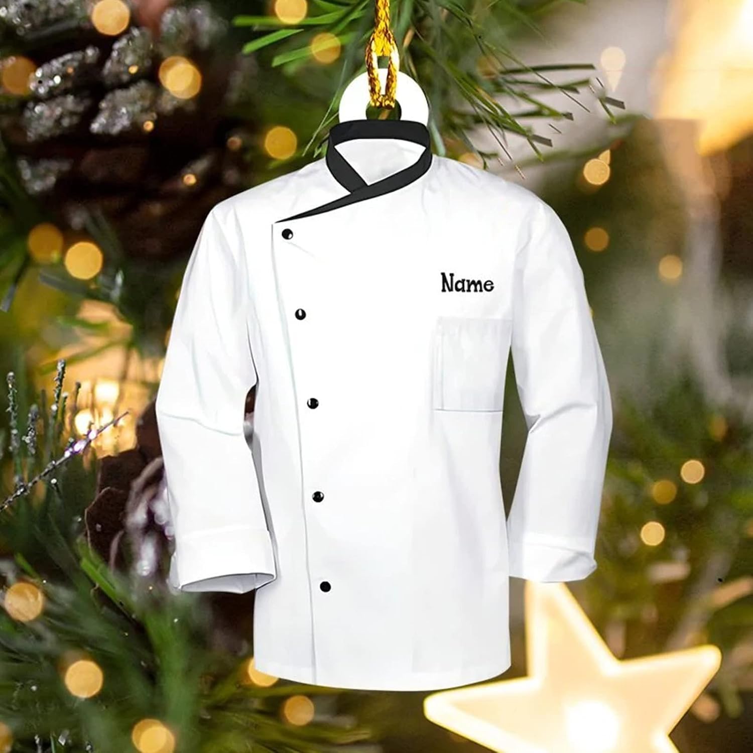 Amazon.com: Chef Shaped Ornament, Personalized Name Chef Ornaments ...