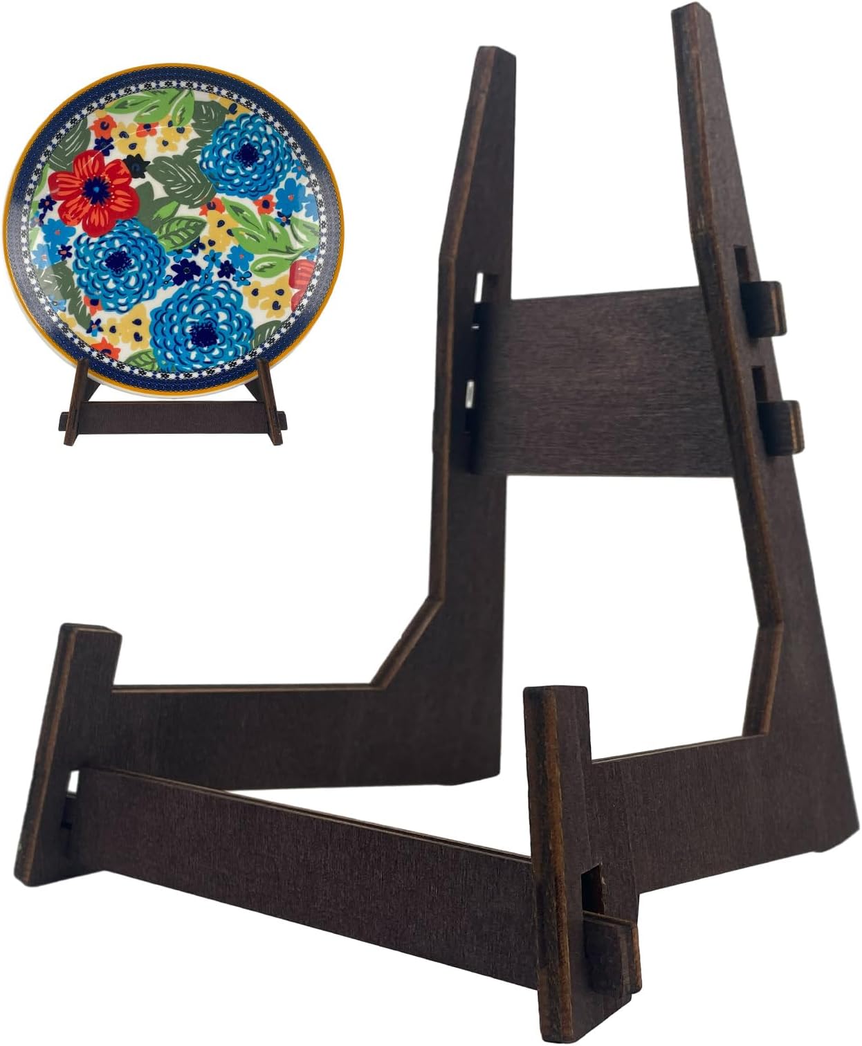 Amazon.com: Tatuo 4 Packs Wooden Display Stand Decorative Plate Stands ...