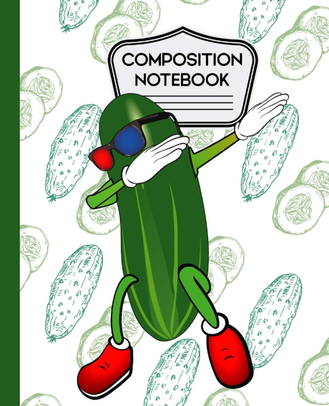 Composition Notebook: Cute Funny Dabbing Pickle - 7.5" X 9.25 - 100 ...