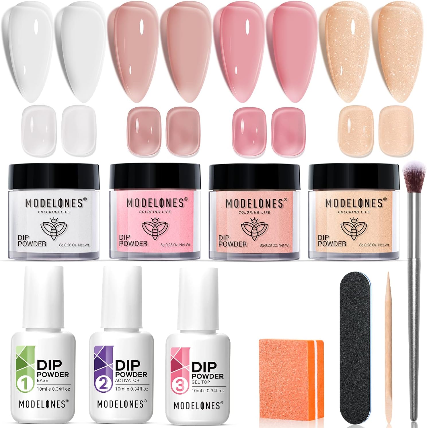 Amazon.com: Modelones Dip Powder Nail Kit Starter 1 : Beauty & Personal ...