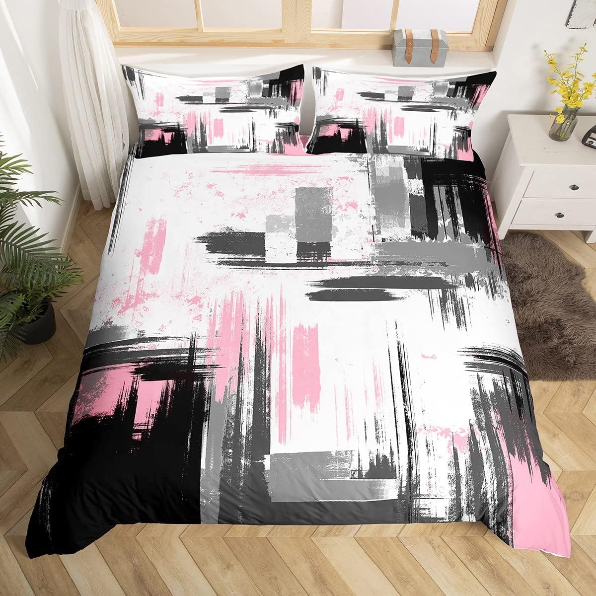 Amazon.com: Feelyou Abstract Bedding Duvet Cover Set Kids Modern ...