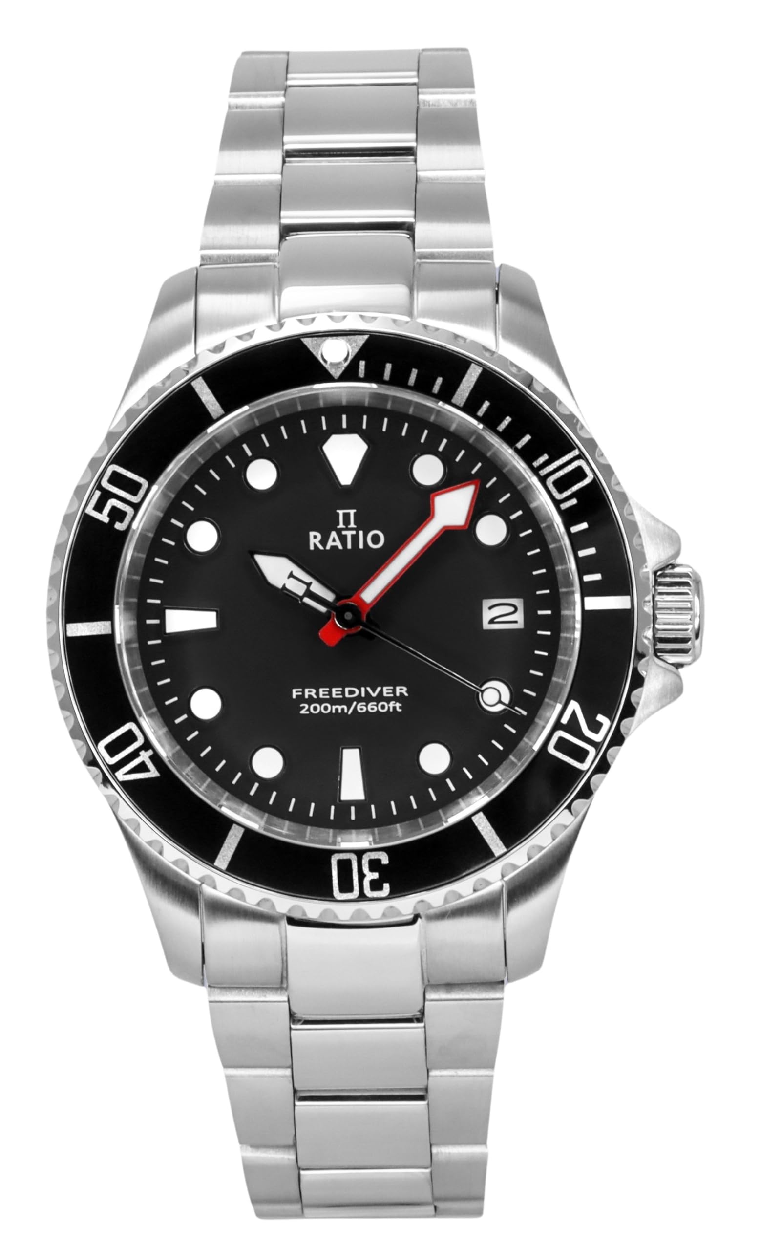 Buy RATIO FreeDiver Sapphire Crystal Diver Watch Japanese Quartz Dive ...