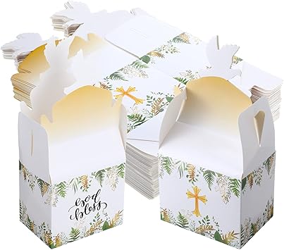 Amazon.com: Geyee 48 Pcs Religious Party Goodie Gable Boxes Baptism ...