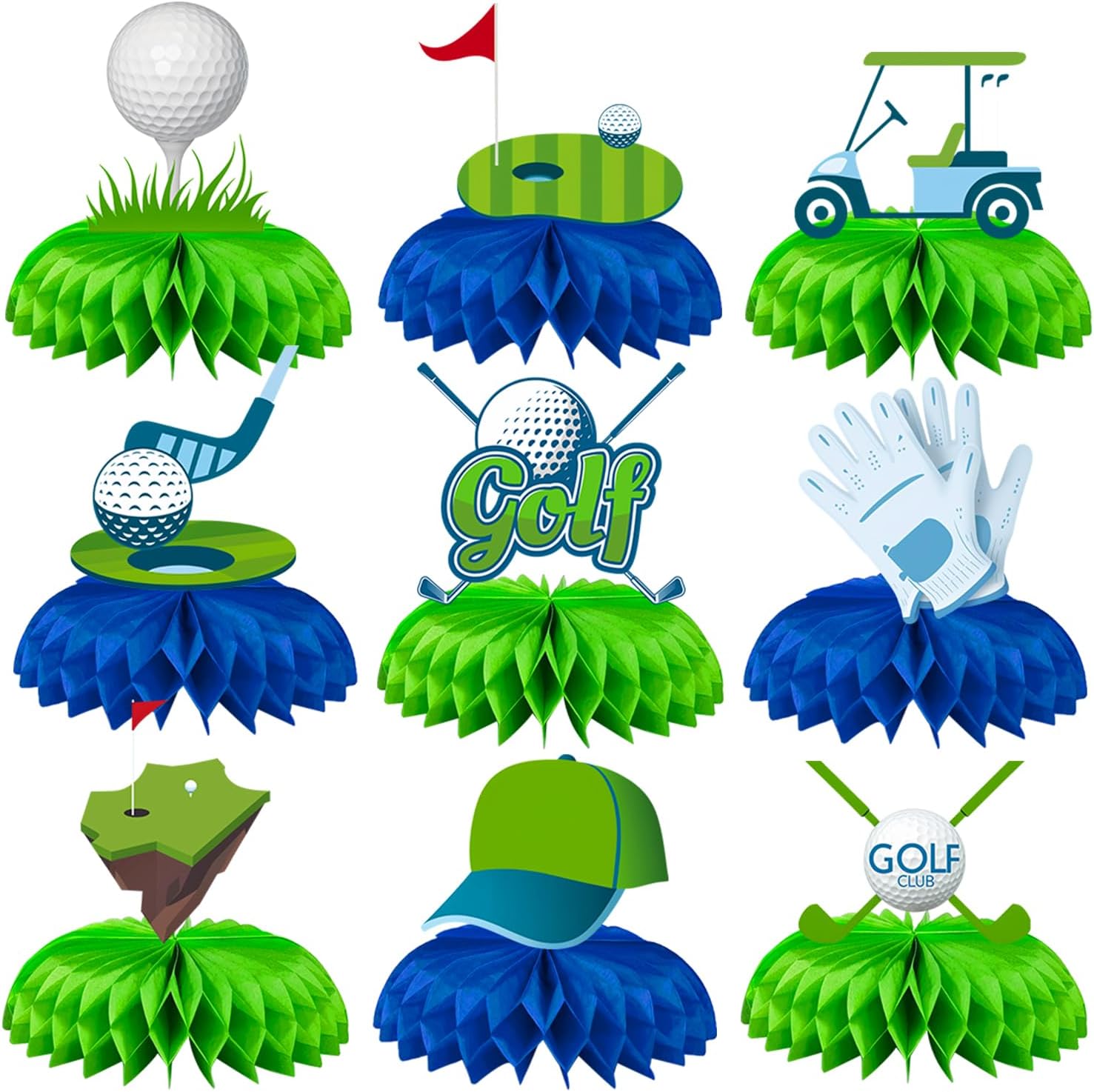 Amazon.com: 9 Pcs Golf Centerpieces Golf Party Decorations Golf Table ...