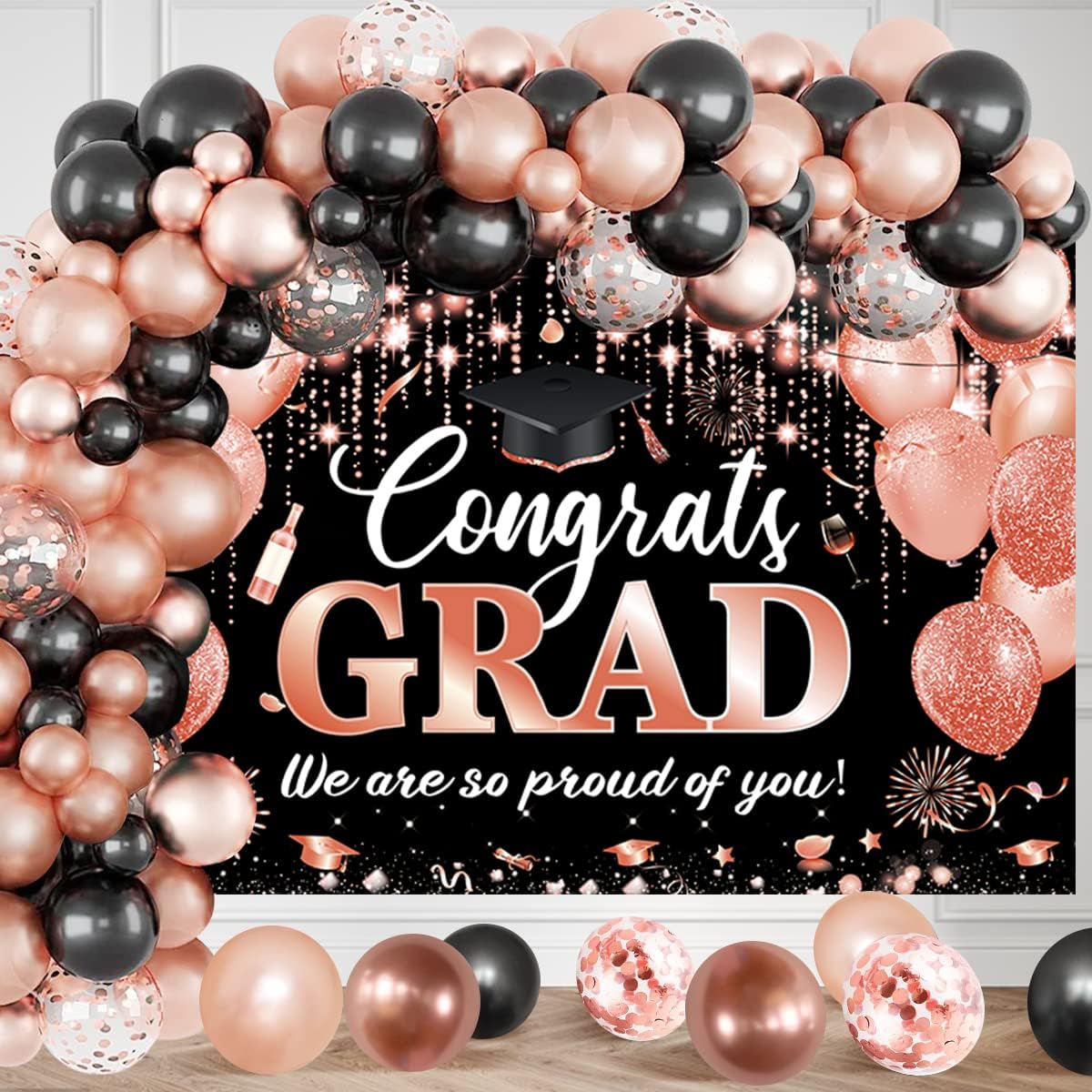 Amazon.com: Graduation Decorations Class of 2023, Rose Gold Graduation ...