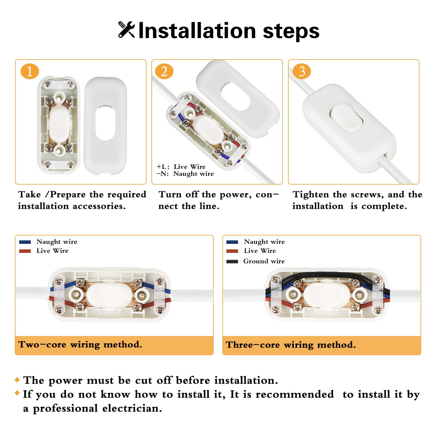 Inline Switch Zevnico Lamp Switch 2 Pack In Line Light Switches ...